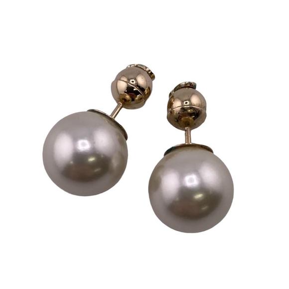 Dior | Jewelry | Christian Dior Dior Fake Pearl Earrings Gold Ladies ...